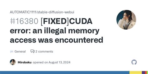 Fixed Cuda Error An Illegal Memory Access Was Encountered