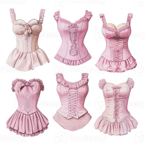 Collection Of Pink Corsets On A Display 53505903 Png