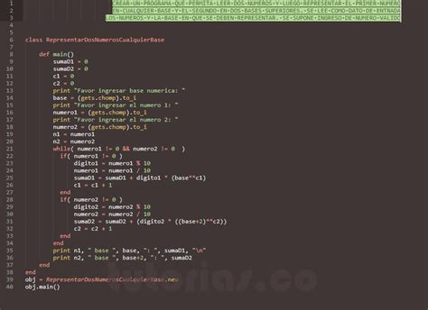 POO Ruby Representar Dos Bases Numericas A Base Decimal Tutorias Co