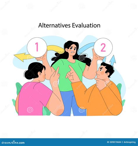 Alternatives Evaluation Concept Flat Vector 323685522