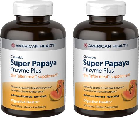 American Health Super Papaya Enzyme Plus 360 Chewable