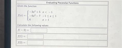 Solved Evaluating Piecewise Functionsgiven The
