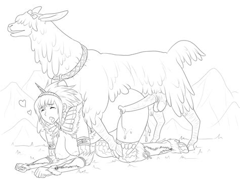 Rule 34 Alpaca Areolae Breasts Capcom Cum Cum String Female From Behind Heart Horn Kirin