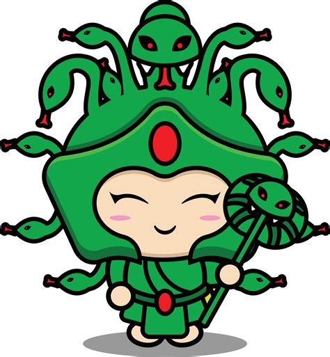 Cute Medusa Character Vector Design 16257479 Vector Art At Vecteezy