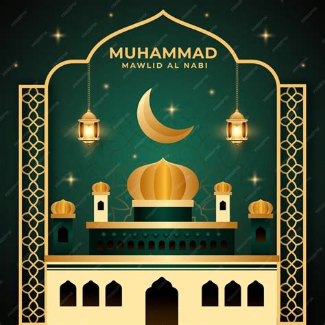 그라데이션 Mawlid 알 나비 그림 무료 벡터