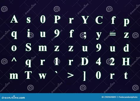 Green Random Numbers And Letters On Black Background Stock Image