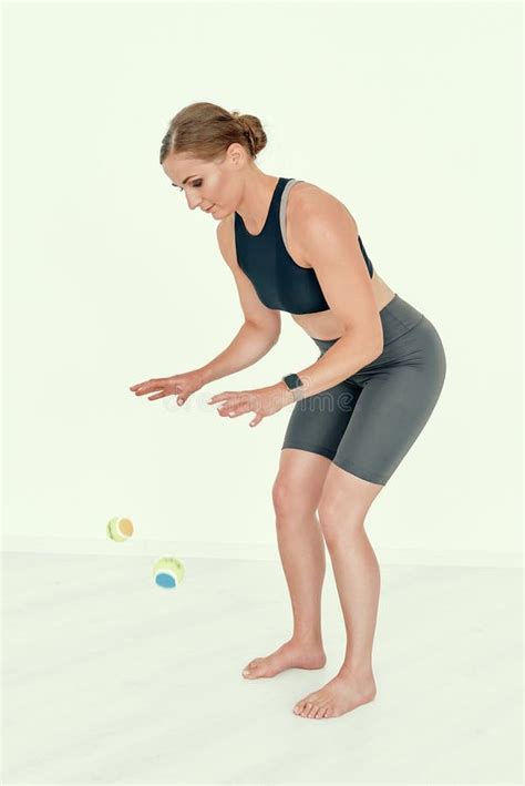 Coordination And Reaction Drill With Tennis Balls Stock Image Image