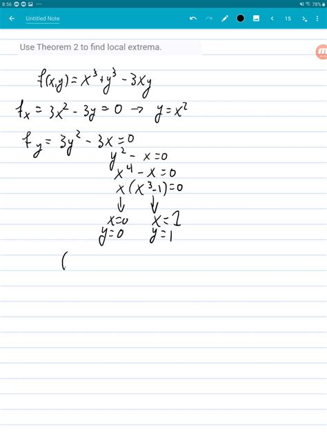 solved use theorem 2 to find local extrema f x y x 3 y 3 3 x y
