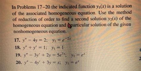 solved in problems 17 20 the indicated function yı x is a