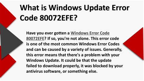PPT Windows Update Error Code 80072EFE PowerPoint Presentation Free Download ID 11795879
