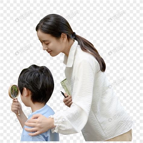 아들과 함께 식물원을 방문하는 젊은 여성 Png 일러스트 무료 다운로드 Lovepik