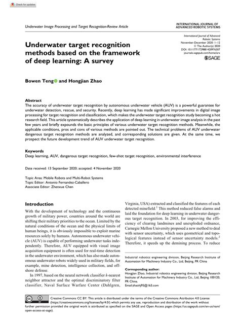 pdf underwater target recognition methods based on the framework of