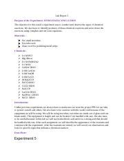 Lab Report Docx Lab Report Purpose Of The Experiment INTRO DATA CONCLUSION The Objective