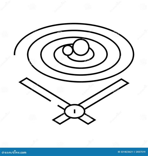 Gravity Waves Space Exploration Line Icon Vector Illustration Stock Illustration Illustration