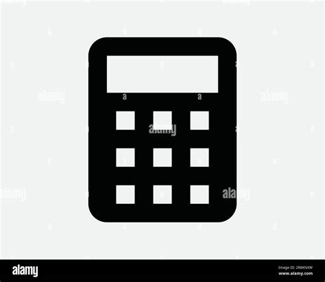 Calculator Icon Calculate Math Finance Mathematics Business App Calculation Black White Sign