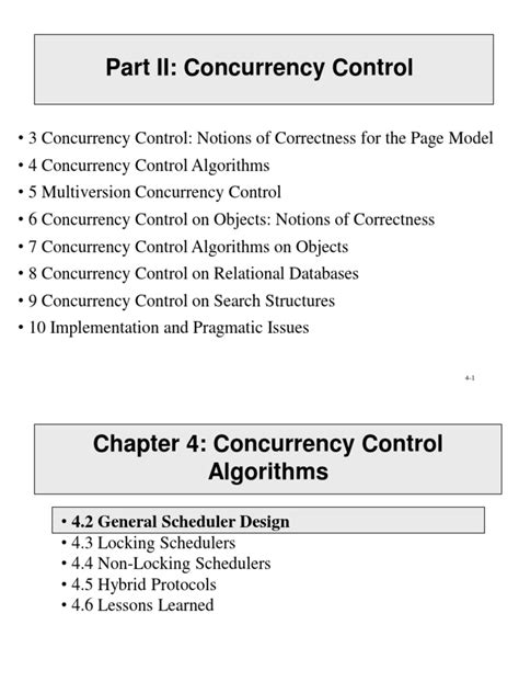 Part Ii Concurrency Control Pdf Distributed Computing