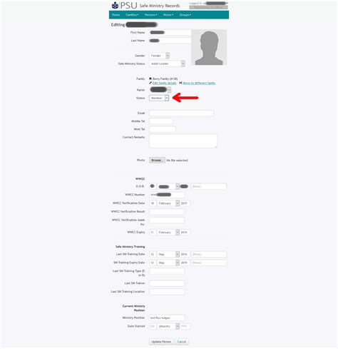 Change Status Safe Ministry