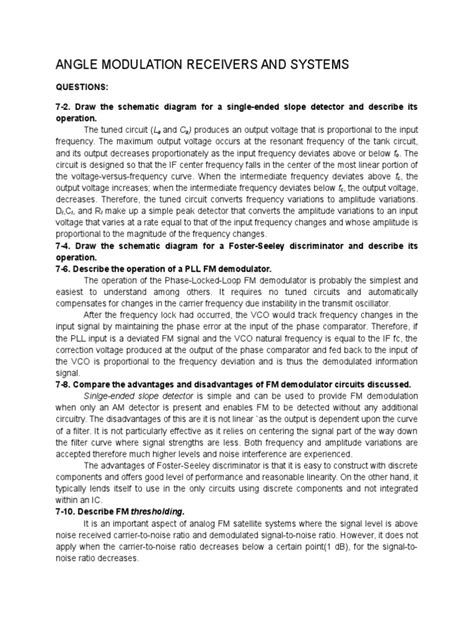 Angle Modulation Receivers And Systems Pdf Frequency Modulation