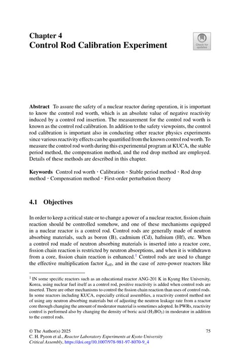 Pdf Control Rod Calibration Experiment