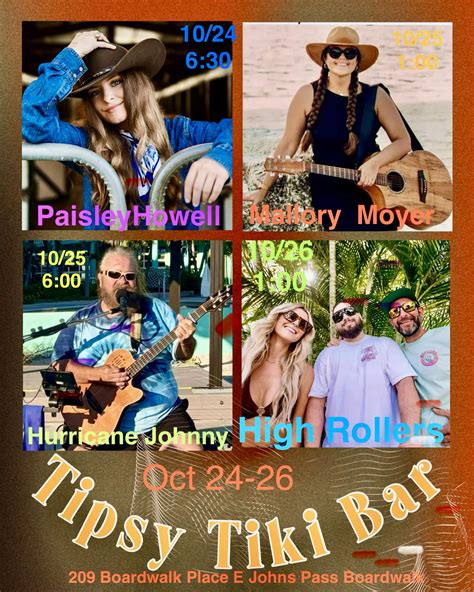 Music Lineup Johns Pass Seafood Florida Tiki Tours Facebook