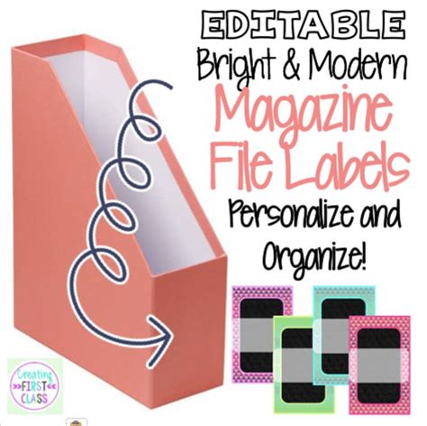 Bright And Modern Edtable Magazine File Labels By Creating First Class Bright And Modern Edtable Magazine File Labels By Creating First Class