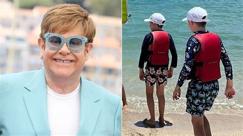 Elton Johns Sons Look So Grown Up In Ultra Rare Holiday Photos Hello