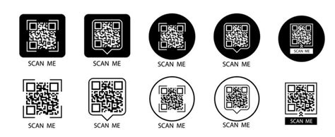Ensemble De Codes Qr Scan Me Scan Qr Code Icône Modèle De Cadres Pour Le Code Qr Avec Texte Scan