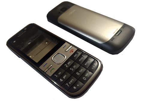 Nokia C5 00 Full Kasa Kapak Tuş Takımı Nokia C5 Gri Siyah Renk Orta