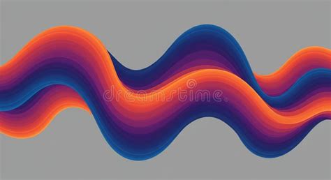 A Flowing Abstract Wave Design Featuring Smooth Undulating Bands Of Color Stock Illustration