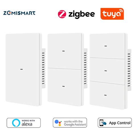 Zemismart Tuya Zigbee Smart Switch Push Button Light Switch Neutral