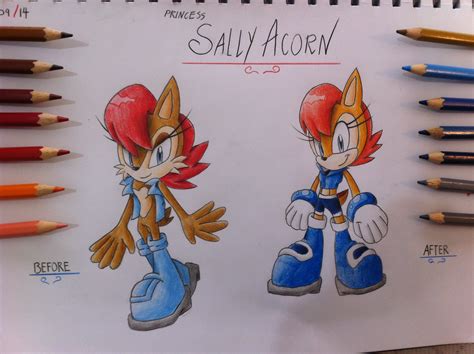 Sally Acorn Before And After By Chcynder On Deviantart