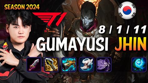 T1 Gumayusi Jhin Vs Ashe Adc Patch 1423 Kr Ranked Lolrec Youtube