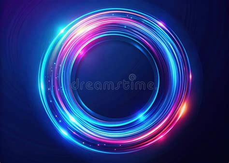 Stunning Abstract Neon Waves A Futuristic Circular Tech Design For A Modern Digital Background