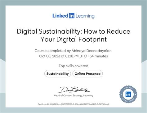 Abinaya Deenadayalan On Linkedin Certificate Of Completion