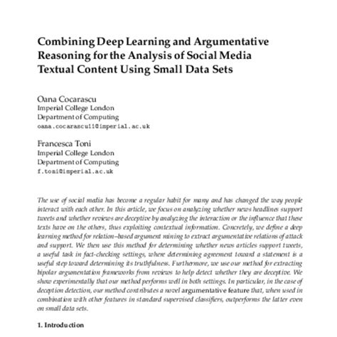 Combining Deep Learning And Argumentative Reasoning For The Analysis Of