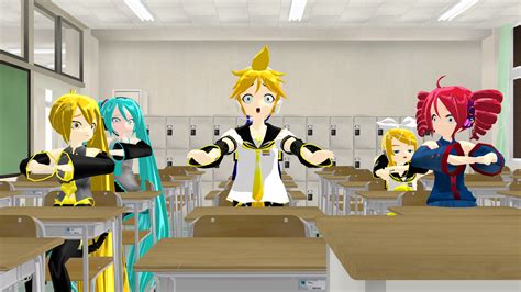 Classroom Mmd ~luka Len Rin Miku Kaito Teto Neru By Waleedtariqmmd On