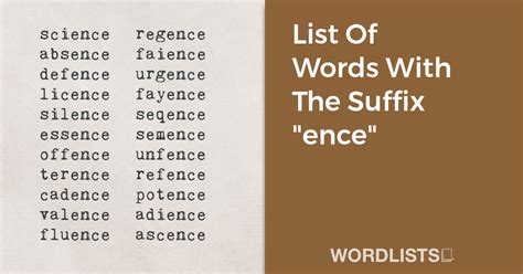List Of Nouns Ending In Ance