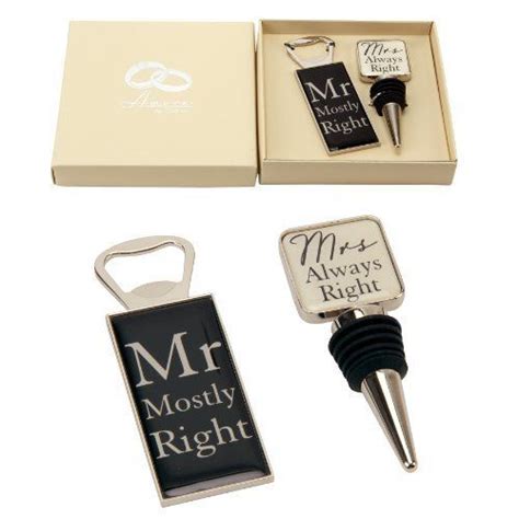 Mr Mostly Right And Mrs Always Right Bottle Opener And Bottlestopper