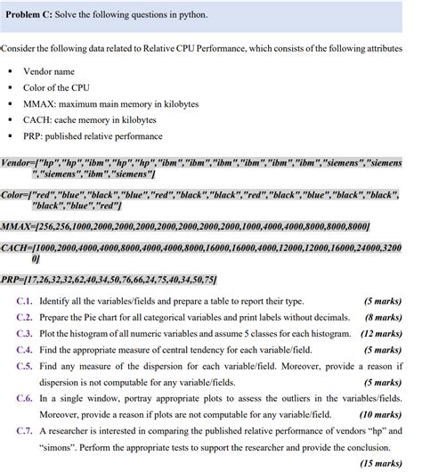 Solved Problem C Solve The Following Questions In Python Chegg