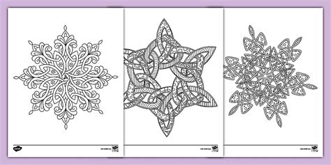 Celtic Snowflake Coloring Pages Resources Twinkl Usa