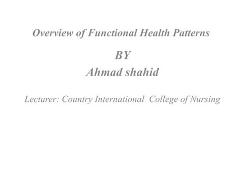 Gordons 11 Functional Pattern Health Assessmentpptx