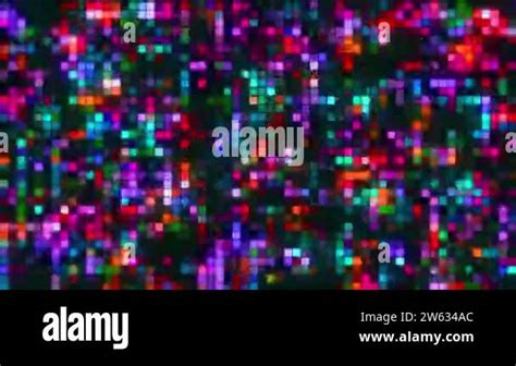 Abstract Bright Pixelated Mosaic Pattern Motion Abstract Background With Squares Flowing And