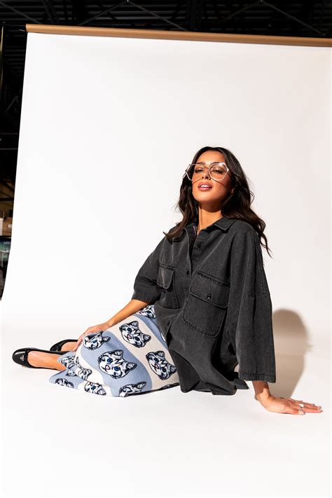 Let Them Talk Oversized Denim Button Up In Vintage Black Dressed In Lala
