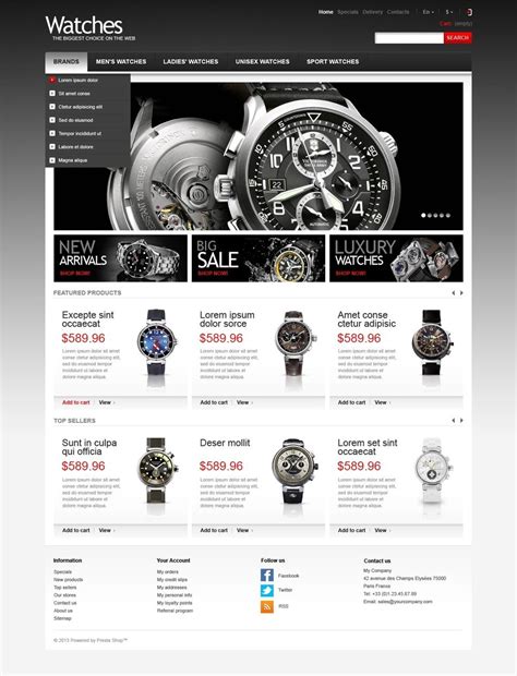 16 Brilliant Watch Store Ecommerce Prestashop Themes Prestashop