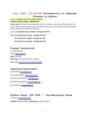 Cs103fa22 Syllabus V 2 0 Pdf Fall 2022 CS 103 2E Introduction To Computer Science In Python V