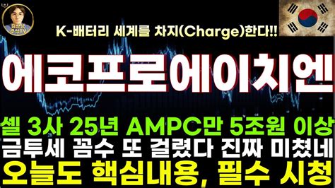 에코프로에이치엔 주가전망 단독 배터리 3사 25년 Ampc만 5조원 이상 금투세 꼼수 또 걸렸다 진짜 미치겠다