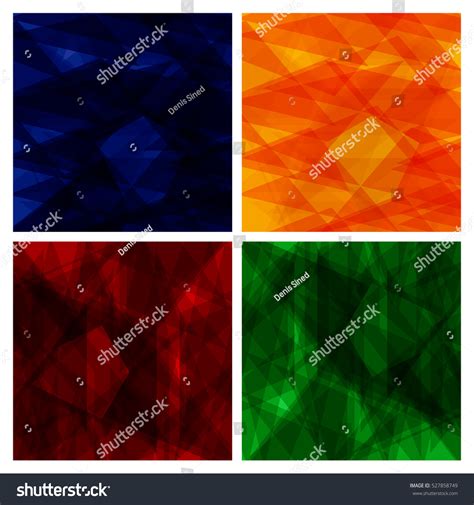 Set Geometric Abstract Background Design Template Stock Vector Royalty