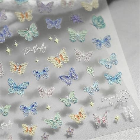 3d엠보 네일스티커 262 나비