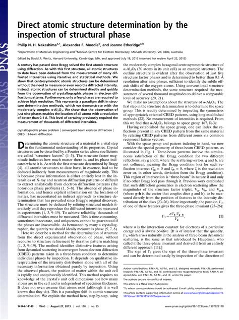 Pdf Direct Atomic Structure Determination By The Inspection Of