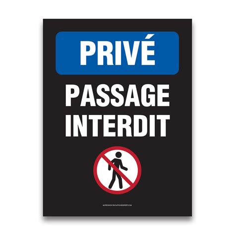 Affiche Privé Passage Interdit Affiche Expert